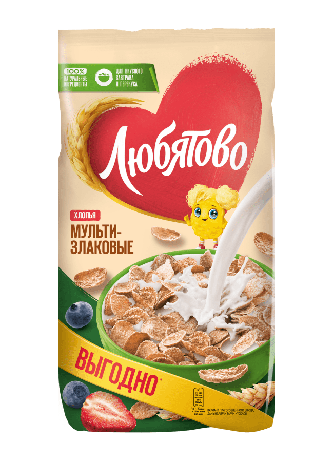 Завтраки готовые «Хлопья зерновые Мультизлаковые» — Любятово